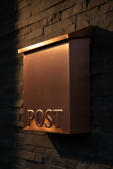Premium 16oz Brushed Copper Mailbox | Heavy-Duty Handmade Wall Mount ...