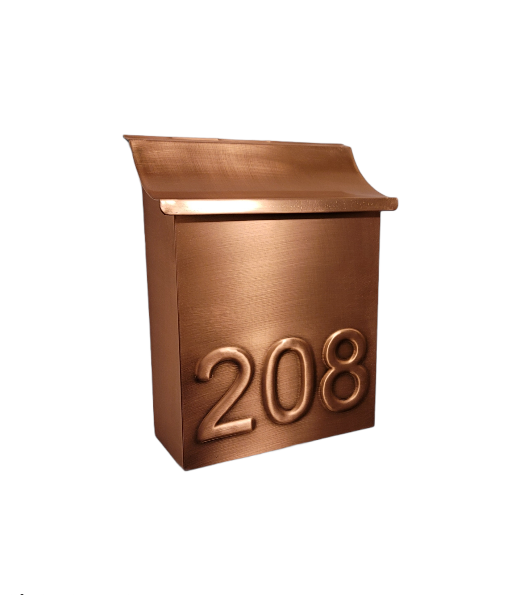 Flush Mount vertical Copper Mailbox | CU-COPPER DESIGN