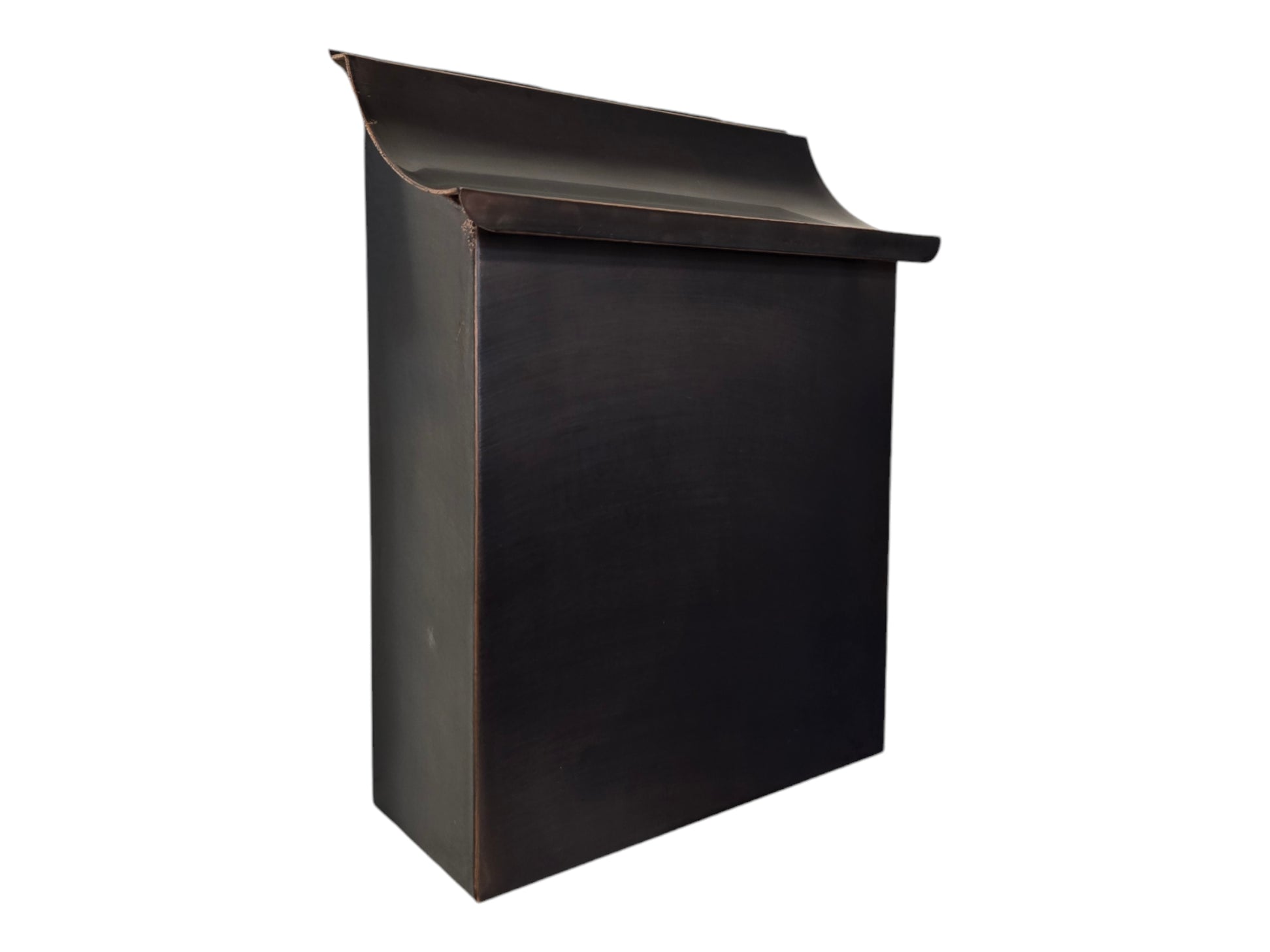 Flush Mount vertical patina Copper Mailbox | CU-COPPER DESIGN