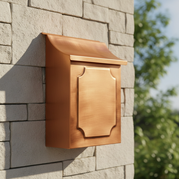Handmade Brushed Copper Mailbox | Premium Flush Mount Outdoor Mailbox ...