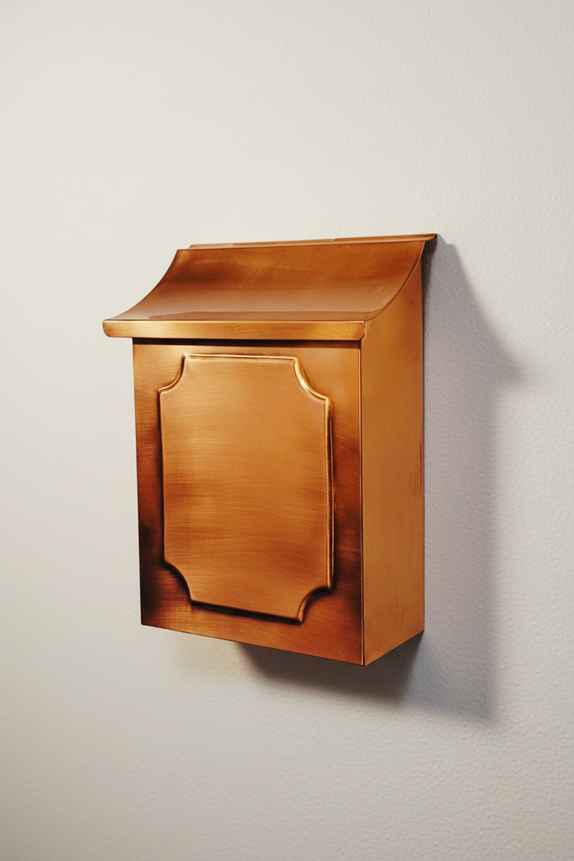 Handmade Brushed Copper Mailbox | Premium Flush Mount Outdoor Mailbox ...