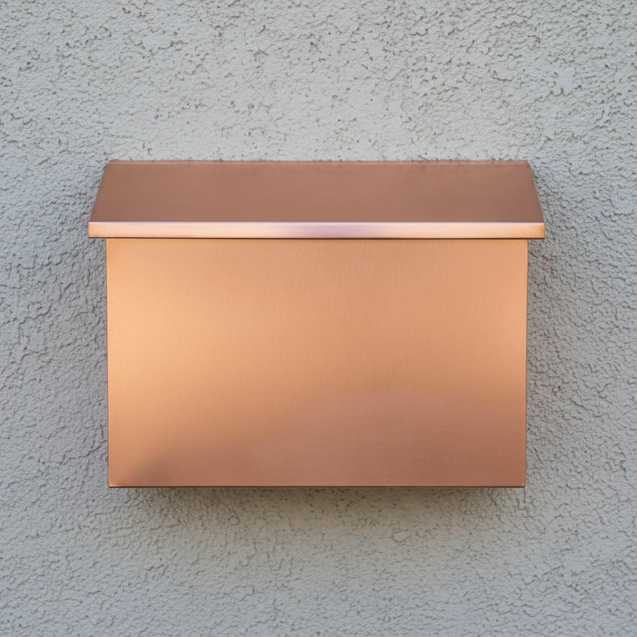 Large Brushed Copper Mailbox | Extra-Wide 14" Flush Mount for Maximum ...