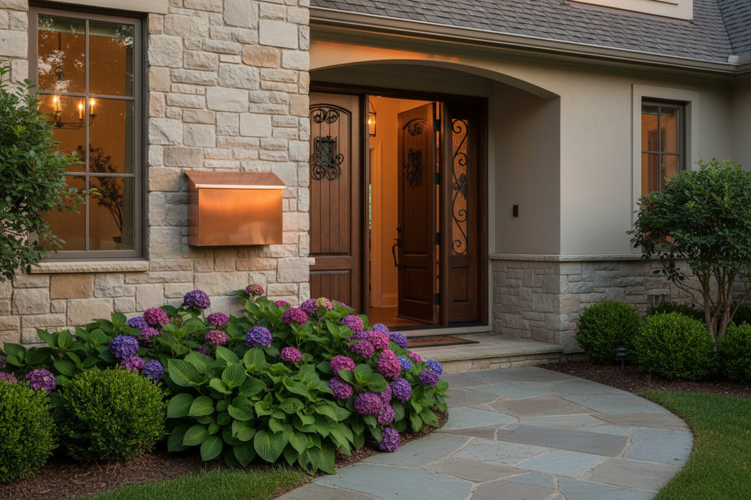 Large Brushed Copper Mailbox | Extra-Wide 14" Flush Mount for Maximum ...